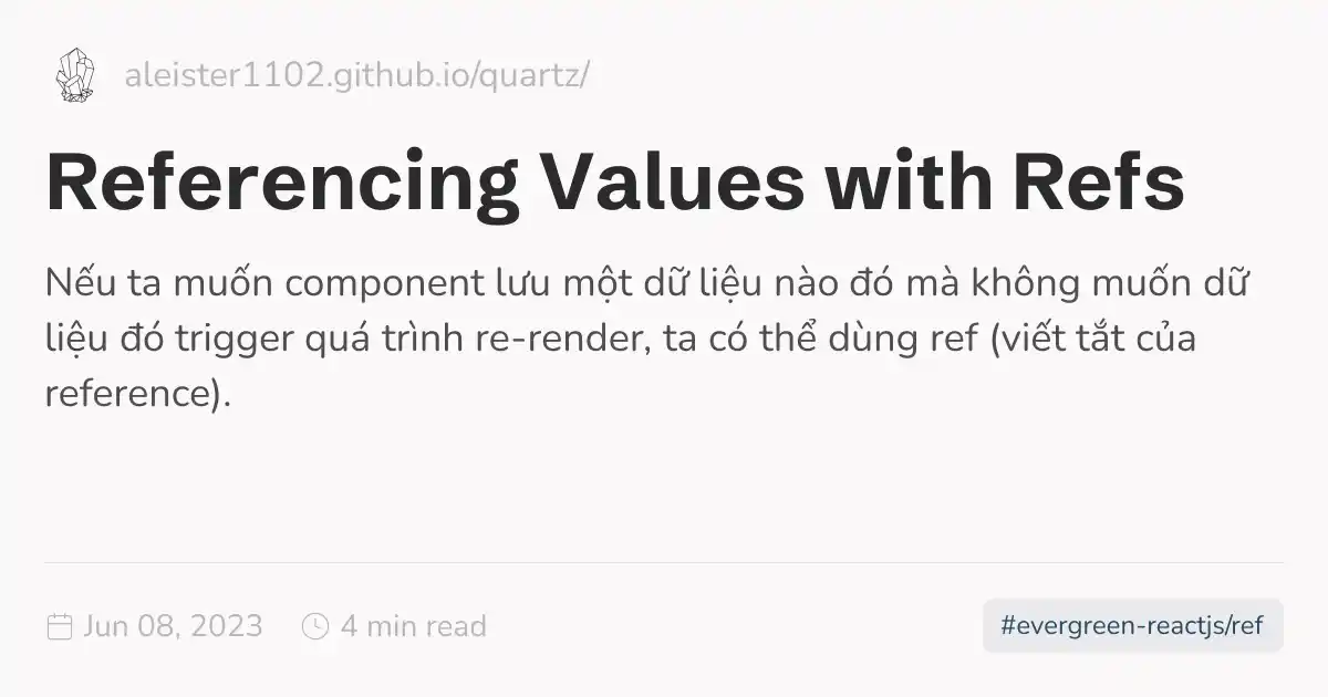 Referencing Values with Refs